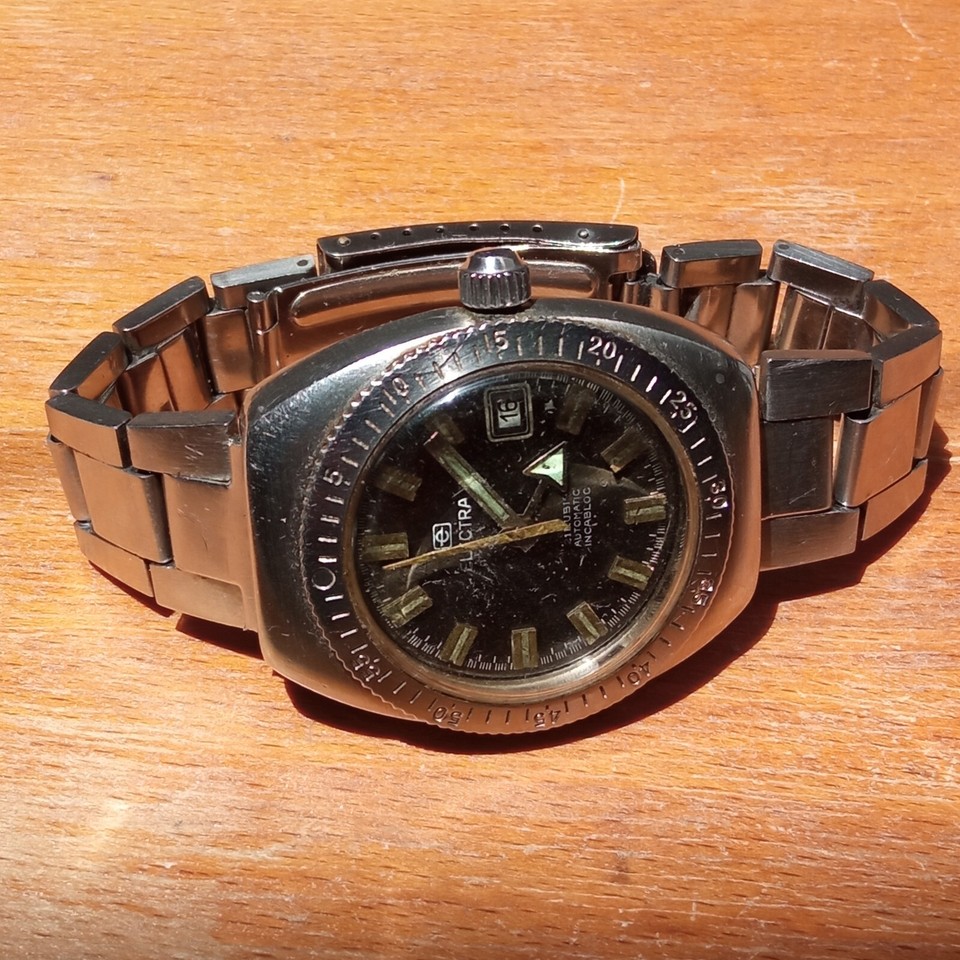 ELECTRA Skin Diver 20 ATM Automatic Stainless Steel Rare Vintage 38mm ...