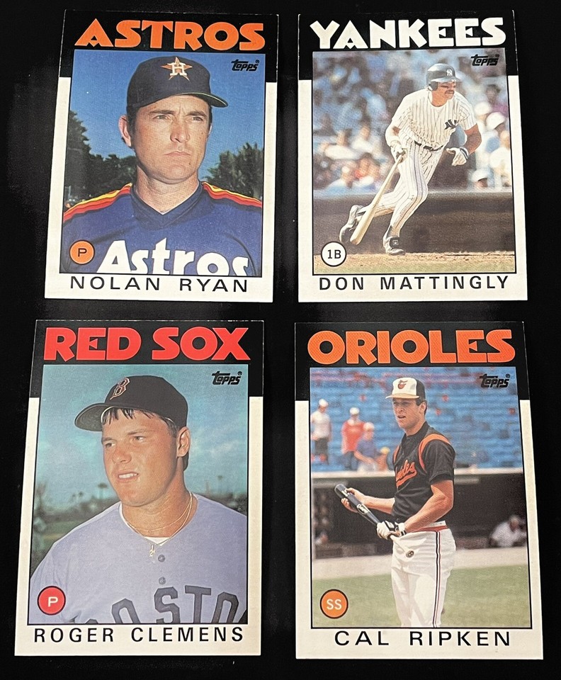 1986 TOPPS BASEBALL COMPLETE SET 1-792 Ryan, Ripken, Mattingly, Clemens ...