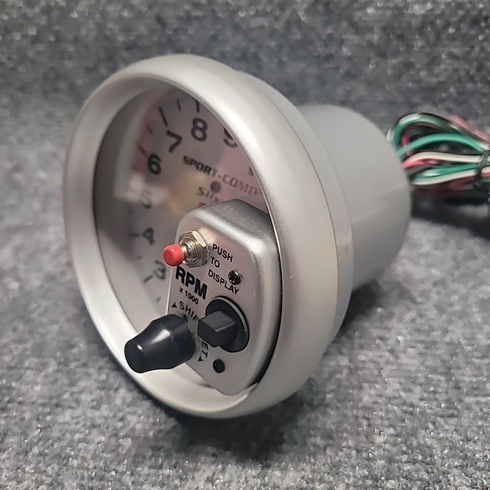 Auto Meter Autometer 5" Sport Comp Silver Tach Tachometer 10k RPM READ ...