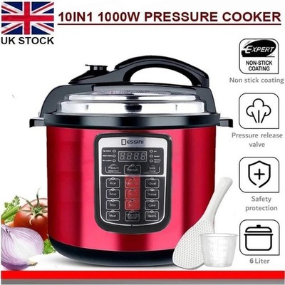10-in-1 Multi Cooker 6L Pressure Non-Stick Rice Slow Cook KeepWarm ...