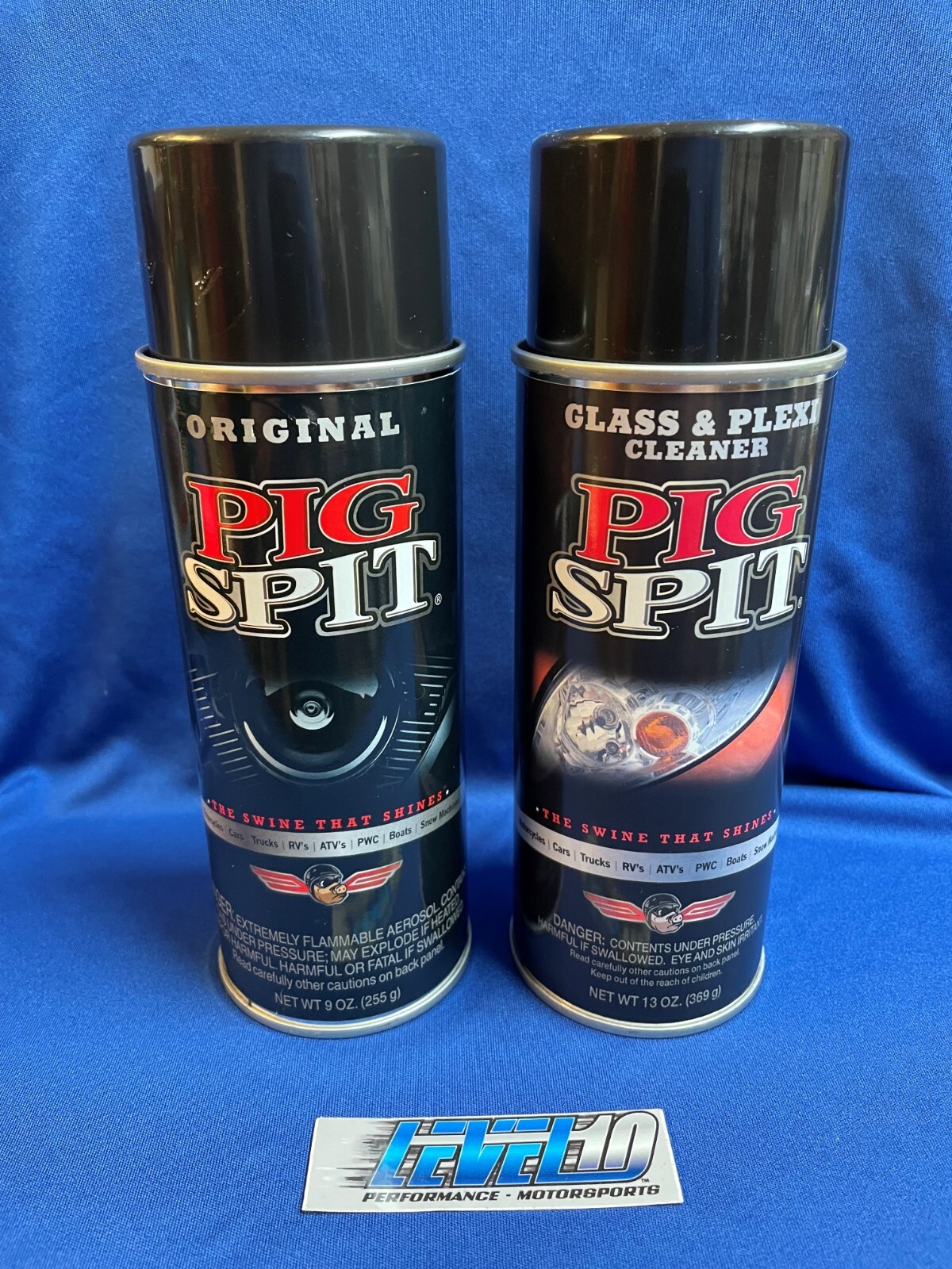 PIG SPIT GLASS & PLEXI CLEANER 13oz & ORIGINAL CLEANER 9oz HARLEY ...