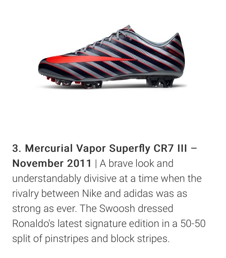Nike Mercurial Vapor Superfly III CR7 FG (2011) sz 11 (Obsidian/Zebra ...