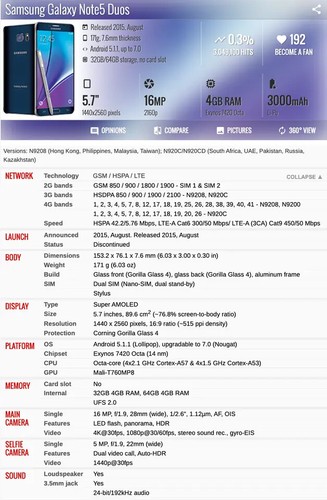 Original Samsung Galaxy Note5 N920C N920I 4G LTE 16MP Camera Android Phone | eBay