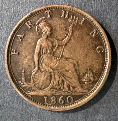 1860 Great Britain Bronze Farthing -- XF | eBay