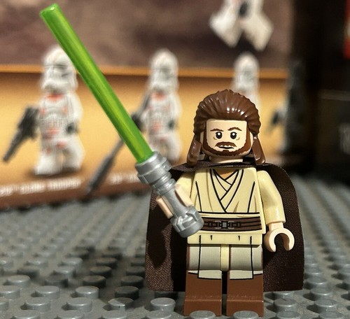 LEGO Star Wars QUI-GON JINN Printed Legs Jedi Cape sw0593 minifigure ...