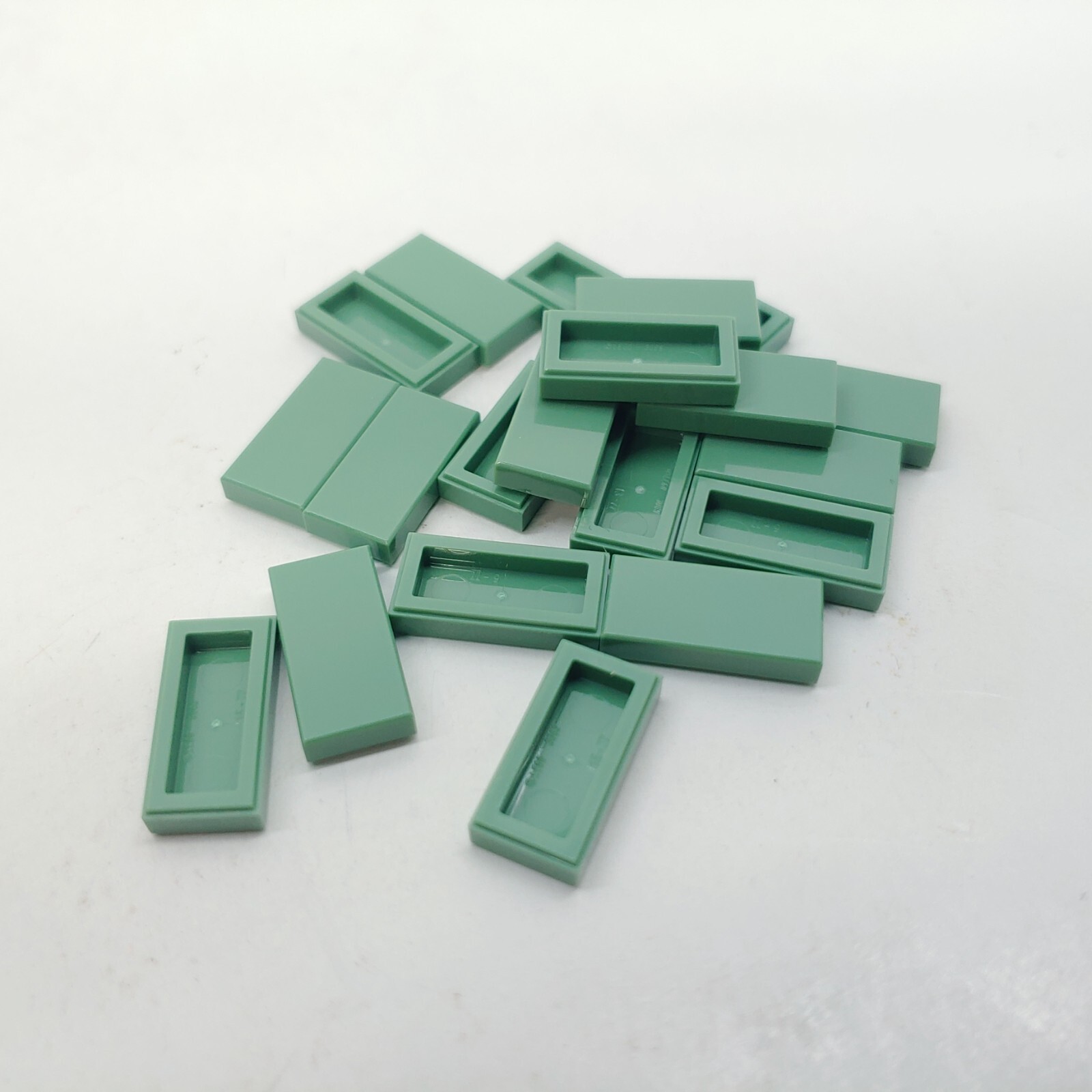 Lego Lot of 20 - 1x2 Tile Sand Green with Groove 3069b | eBay