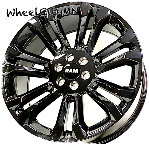 22 x9" gloss black OE replica 5666 wheels fits RAM 1500 2019 2022 6x5.5 ...