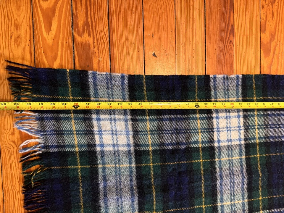 Dress Gordon Tartan Wool Throw Vintage EUC 35 X 53" Fringe Blanket ...