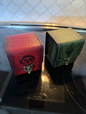 Leather storage MTG deck box, handmade commander deck box, Mtg Custom ...