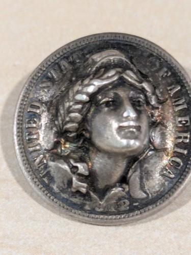 Vintage Folk Art Handmade American coin With Raised Liberty Bust | eBay