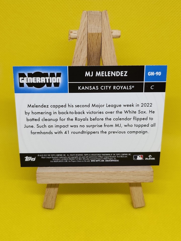 MJ Melendez 2022 Topps Update Generation Now # GN-90 RC Kansas City ...