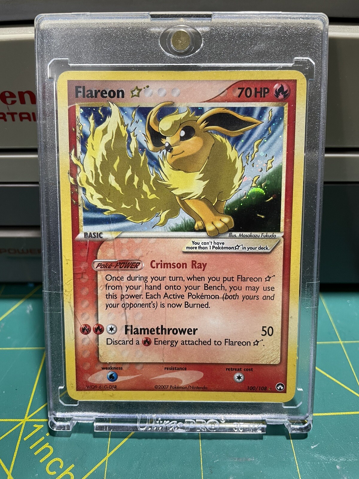 Pokemon Gold Star Flareon 100/108 Ultra Rare Holo EX Power Keepers Near ...