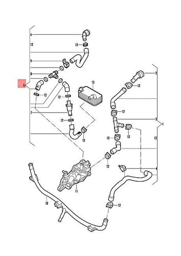 Genuine VW AUDI Golf Coolant Hose With Quick Release Coupling ...