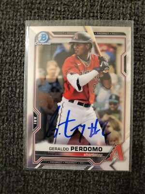 Gerardo Perdomo Signed 2021 Bowman Chrome #BCP-109 Arizona Diamondbacks ...