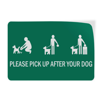 Horizontal Vinyl Stickers Please Pick up After Your Dog Pet Animal Sign ...