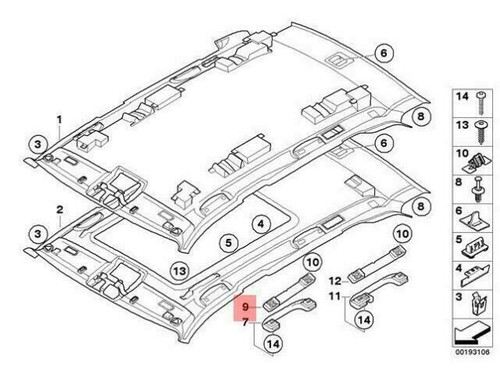 OEM BMW E70 E70N SUV ADAPTER PLATE FRONT GRAB HANDLE 51166954936 ...