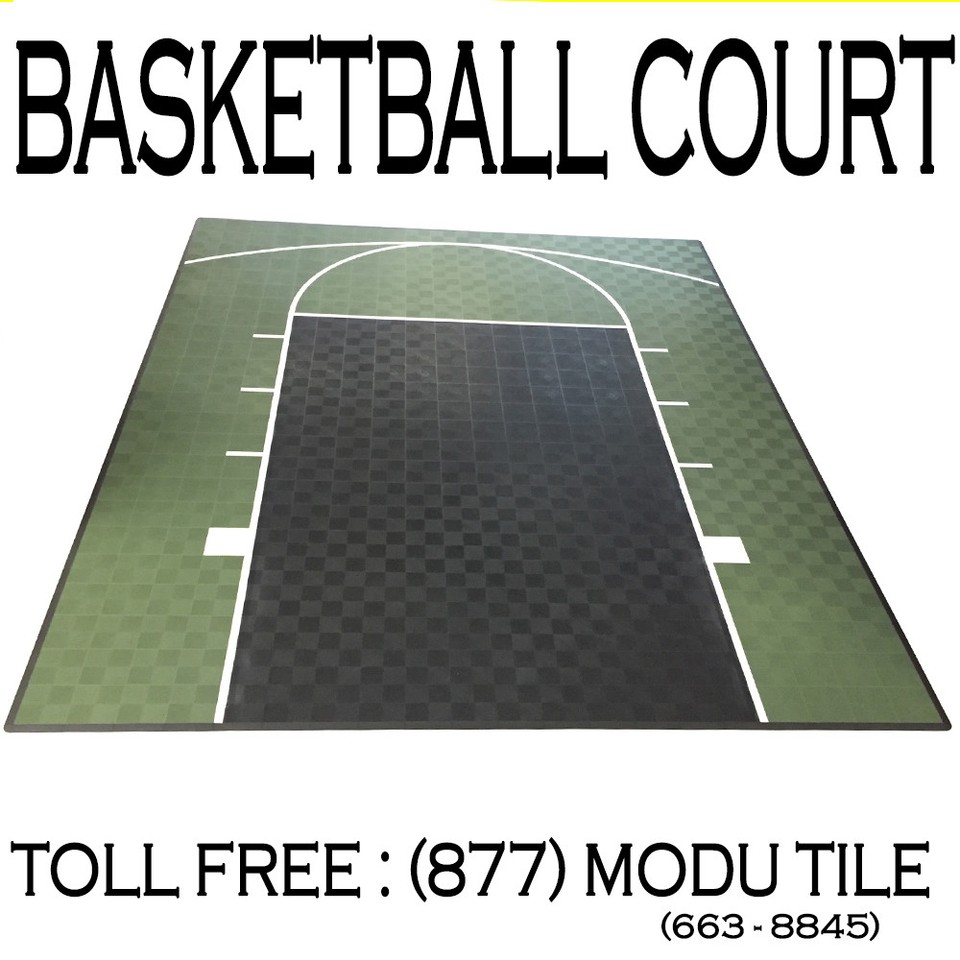 20ft x 24ft Outdoor Basketball Half Court Kit-Lines and Edges Included ...