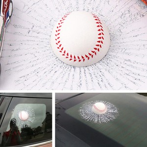 Car Windshield Glass Body 3D Baseball Ball Hit Crack Sticker Adhesive ...