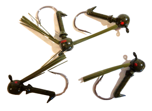 4 pack Custom Weedless Finesse Painted Jig 7/16oz Weed Guard Mustad ...