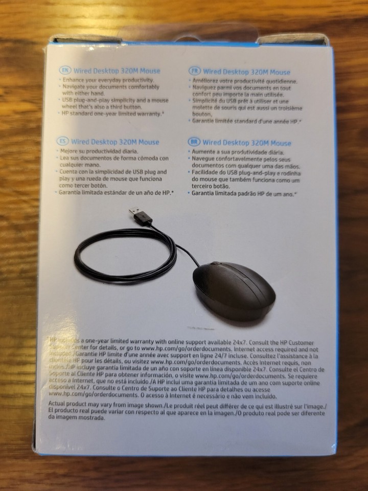 HP Wired Desktop 320M Mouse - Black NEW | eBay