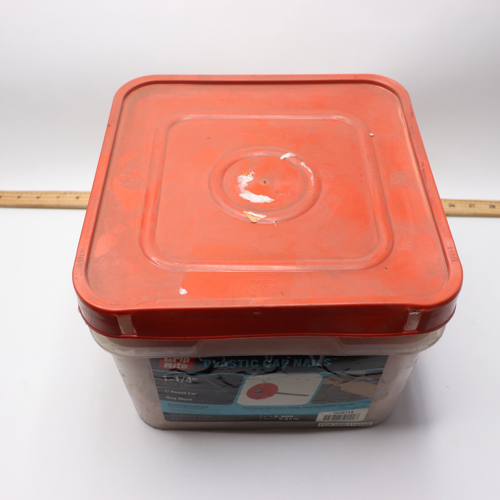 (2500-Pk) Grip Rite Round Cap Roofing Nails Plastic #12 x 1-1/4" GCB114 ...