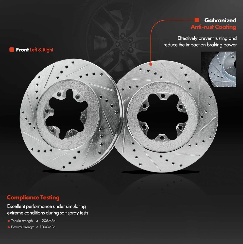 Front Left & Right Drilled Brake Rotor for Chevrolet Colorado GMC ...