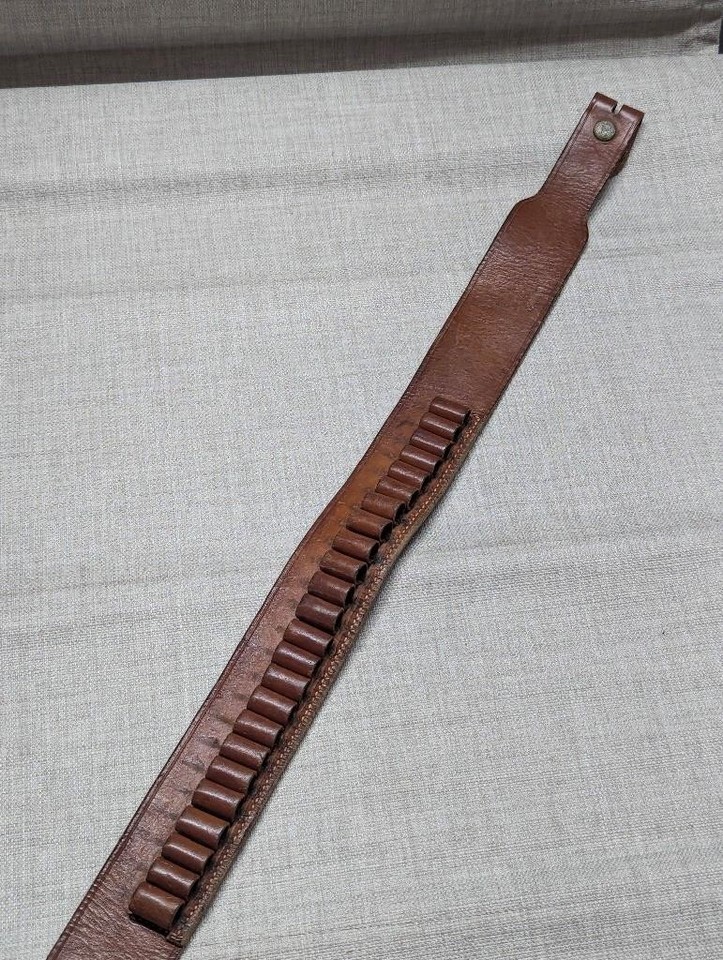 vintage BIANCHI buckle belt 32 ammo holster WESTERN cowhide leather B15 ...