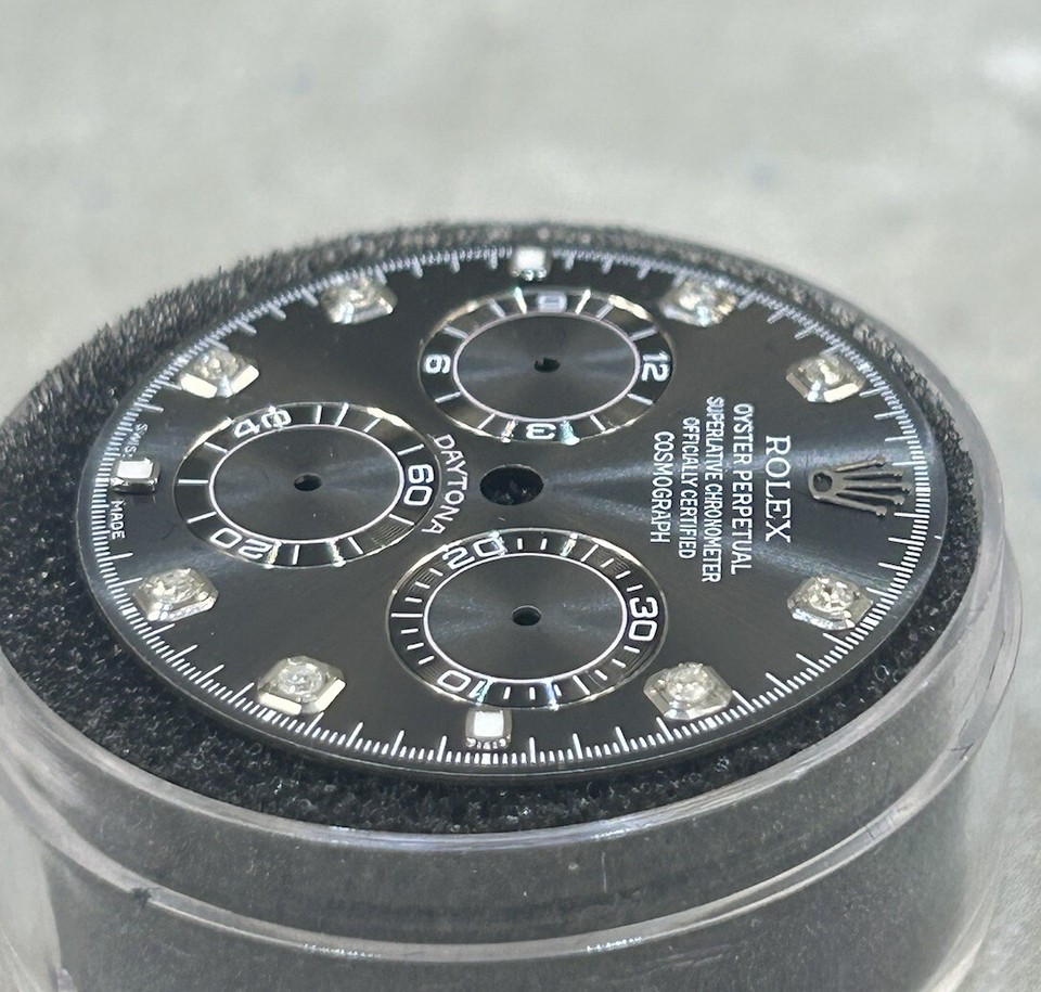 Rolex Cosmograph Daytona Custom Dark Gray Diamond Dial For 116520 ...