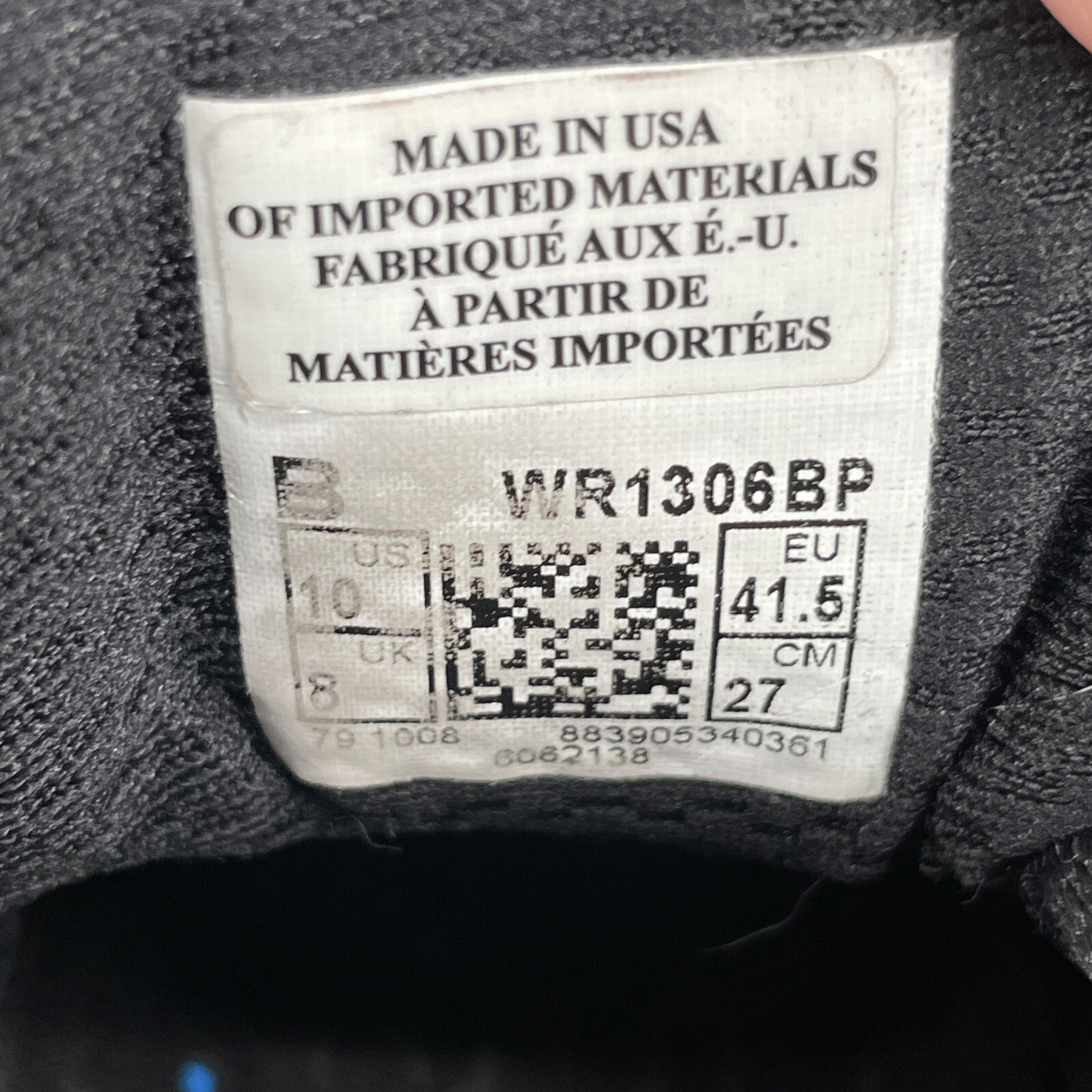 New Balance Zip 1306 Women’s size 10 WR1306BP Running Shoes Black and ...