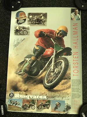 Husqvarna Husky Early Dirt Bike Poster. Torsten Hallman Signed Poster ...