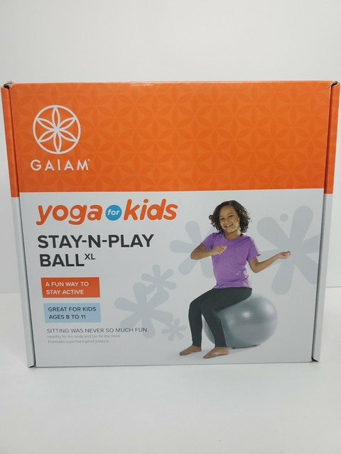 Gaiam Yoga Ball for Kids XL Gray Ages 8 to 11 52cm Stay N Play for sale ...