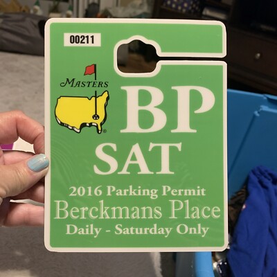 2016 Masters Berckmans Place Parking Permit Augusta National Golf ...