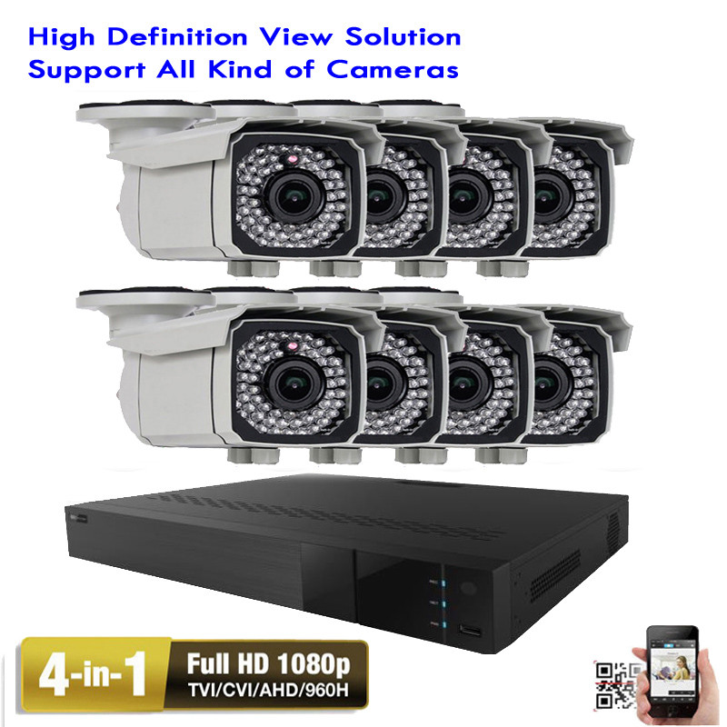 8CH All-in-1 DVR 1080P 2.6MP Varifocal 66IR Security Camera System 2TB ...