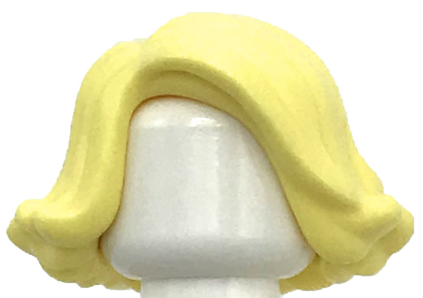 Lego New Bright Light Yellow Minifigure Hair Female Short Swept Sideway ...
