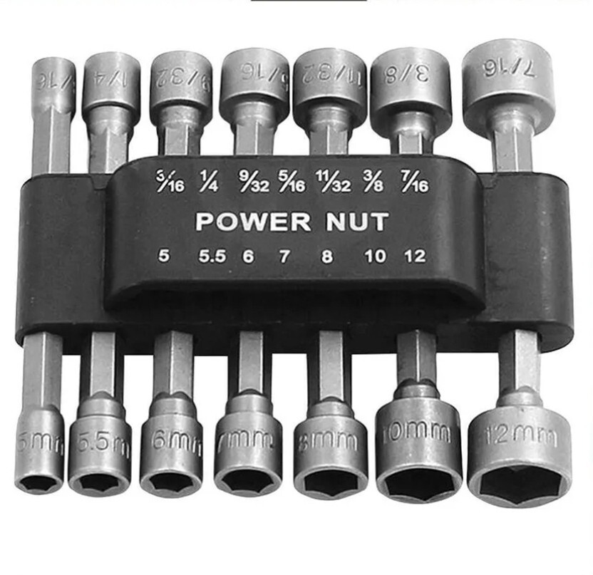 14pcs Power Nuts Driver Drill Bit Tools Set Metric Socket Wrench Screw ...