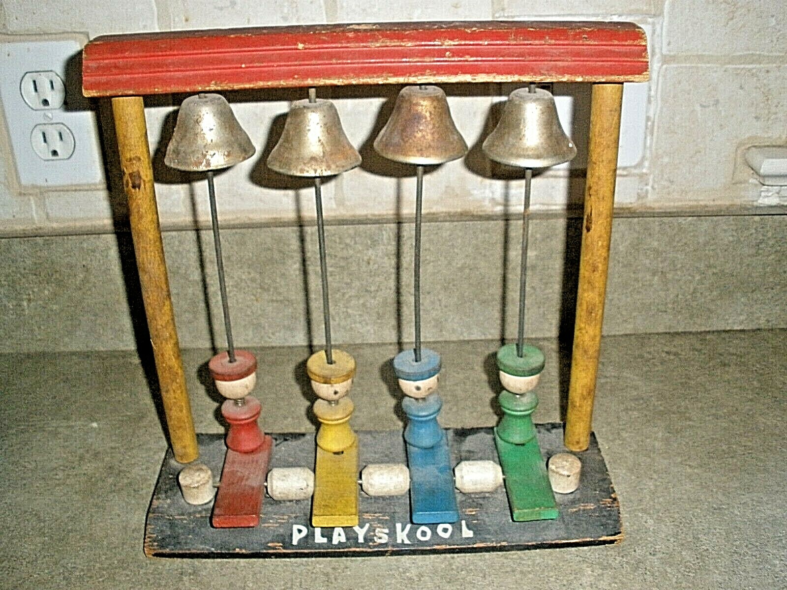 Vintage Playskool Wooden Musical Bell Ringing Toy | eBay