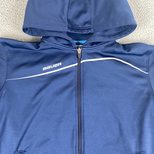 Bauer Hoodie Mens Small Navy Full Zip Hockey Fleece Softshell Track ...