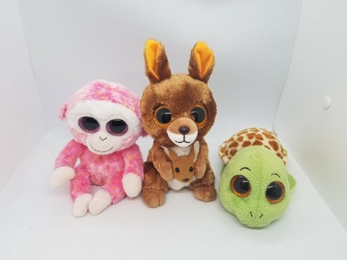 Ty Beanie Boos, Regular 6", Sandy Sea Turtle, Ruby Monkey, Kipper ...
