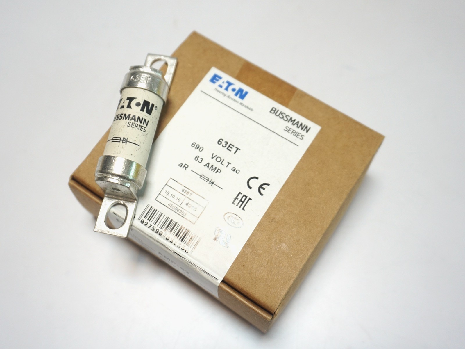 5Pcs New Bussmann 63ET AC Fuse 63 Amp, 690V Type T BS88 British Style ...