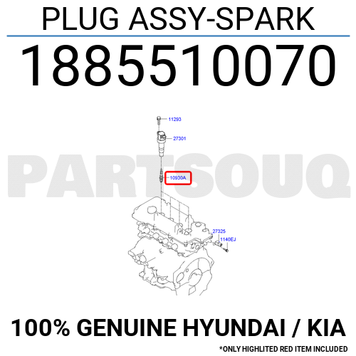 1885510070 Genuine Hyundai / KIA PLUG ASSY-SPARK | eBay
