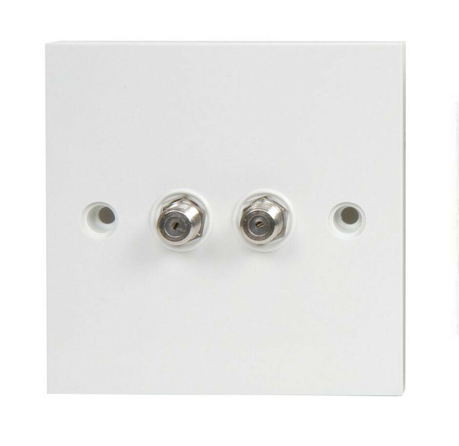 Double F Type Coaxial Wall Socket Plate TV NTL Sky Virgin Satellite | eBay