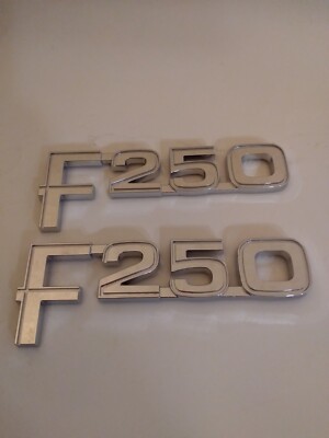 80 81 82 83 84 85 86 FORD F-250 F250 SIDE EMBLEM LOGO BADGE SYMBOL PAIR ...
