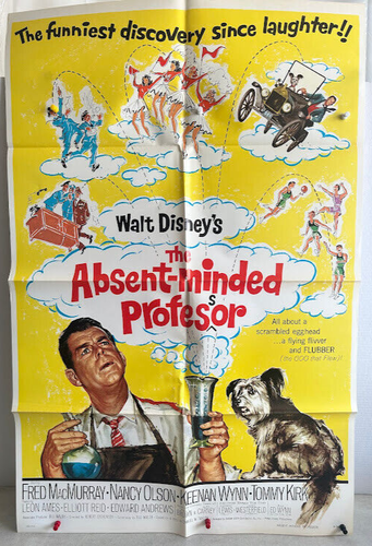 ABSENT MINDED PROFESSOR 1961 1 SHEET MOVIE POSTER FLUBBER FRED ...