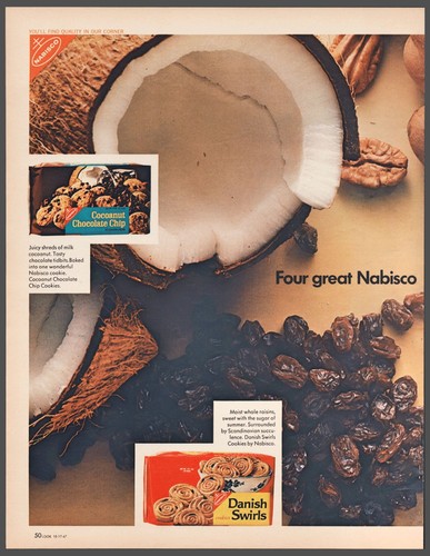 1967 Nabisco Cookies 2 Page Vintage Print Ad Chocolate Baking Pecans ...
