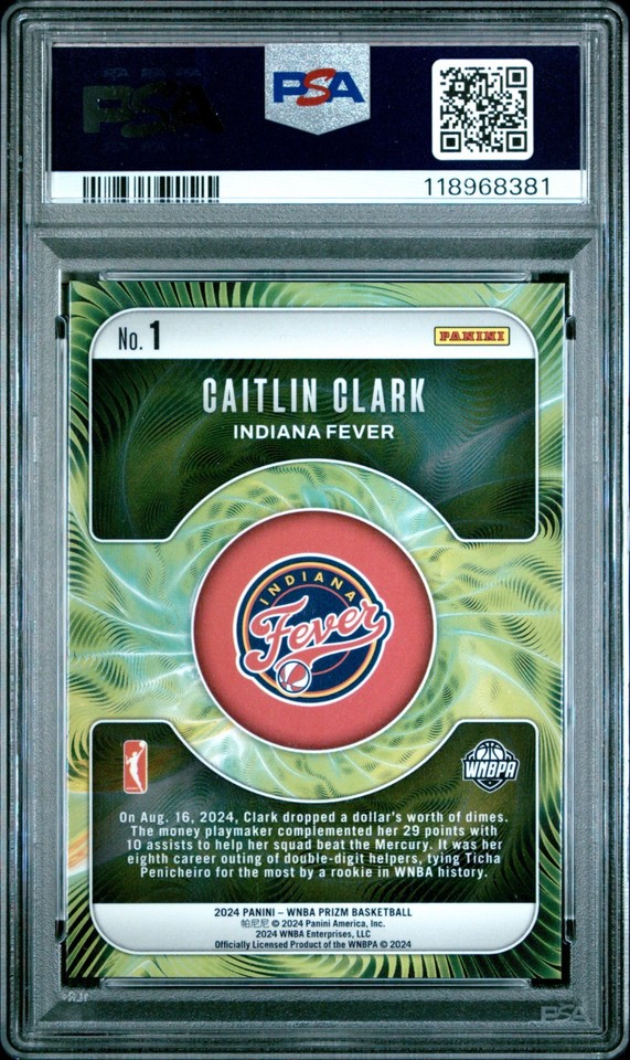 2024 Panini Prizm WNBA #1 Fractal Caitlin Clark RC PSA 9 MINT Fever | eBay