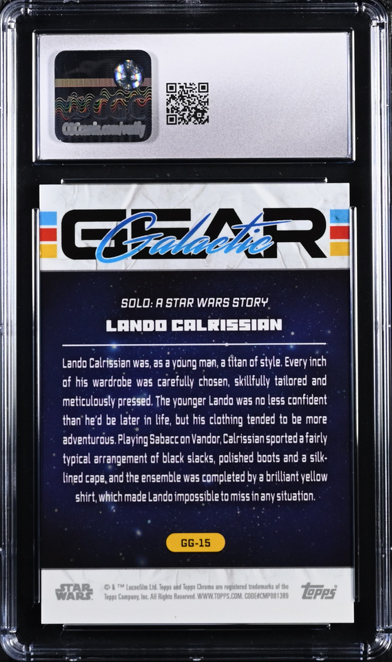 2024 TOPPS Star Wars Chrome Galactic Gear -Red Refractor Lando ...