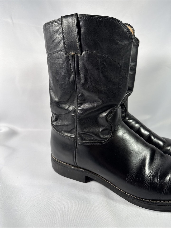 Justin Western State Trooper Collection Black Patent Leather Cowboy 11. ...
