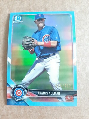 ARAMIS ADEMAN 2018 BOWMAN DRAFT CHROME SKY BLUE REFRACTOR #'D 086/402 # ...