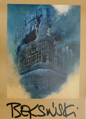 Beksinski floating head art poster with printed signature | eBay