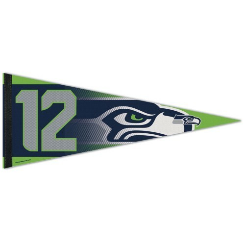 SEATTLE SEAHAWKS PREMIUM QUALITY PENNANT 12"X30" BIG LOGO BANNER NFL ...